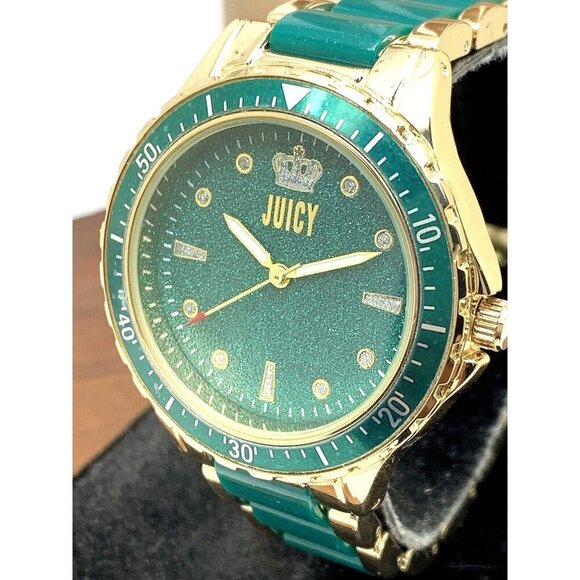 Juicy Couture | Accessories | Juicy By Juicy Couture Womens Watch Jc522 Quartz Green Gold Tone ...